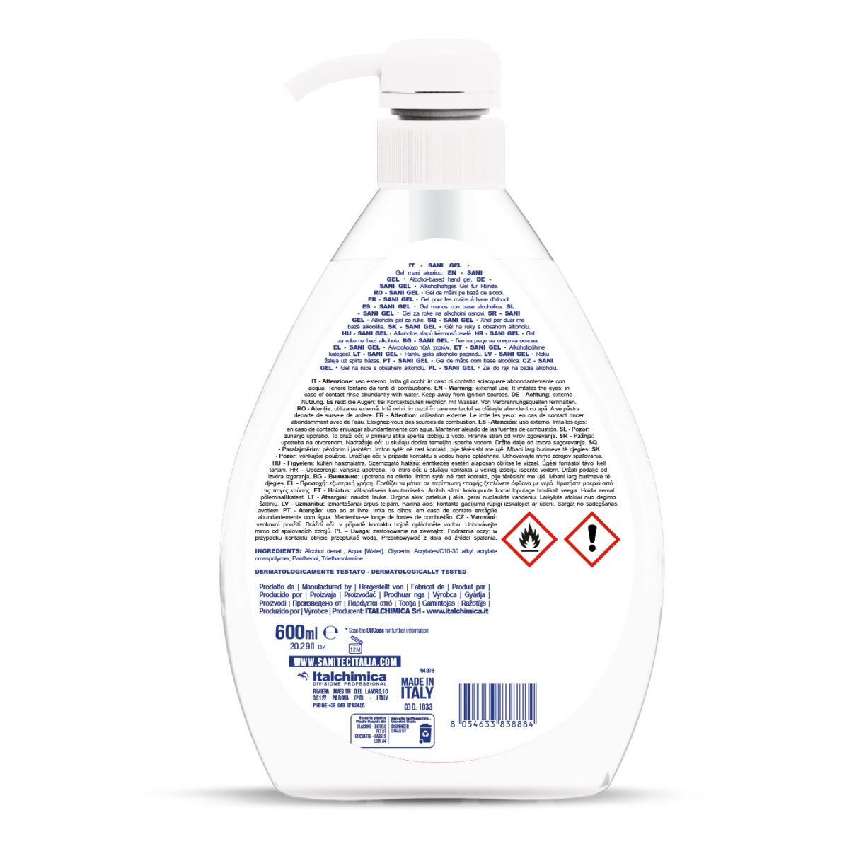 GEL MAIN ANTISEPTIQUE DMED 600ML - Établissements DRAP